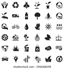 Environment Icons Black Flat Design Vector Stock Vector (Royalty Free ...