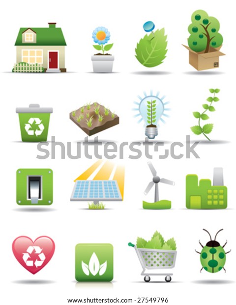 Environment Protection Icon Set Premium Series Stock Vector (Royalty ...