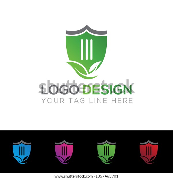 Environment Protection Logo Shield Design Template Stock Vector ...