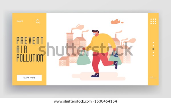 Environment Toxic Gas Pollution Website Template Stock Vector (Royalty ...
