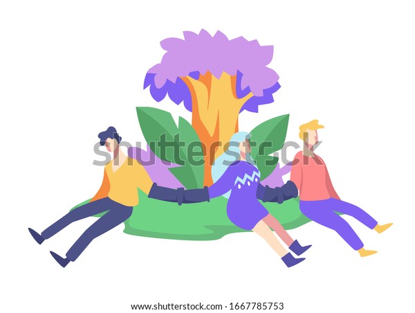Environmental Activists Campaign Against Deforestation Vector Stock ...