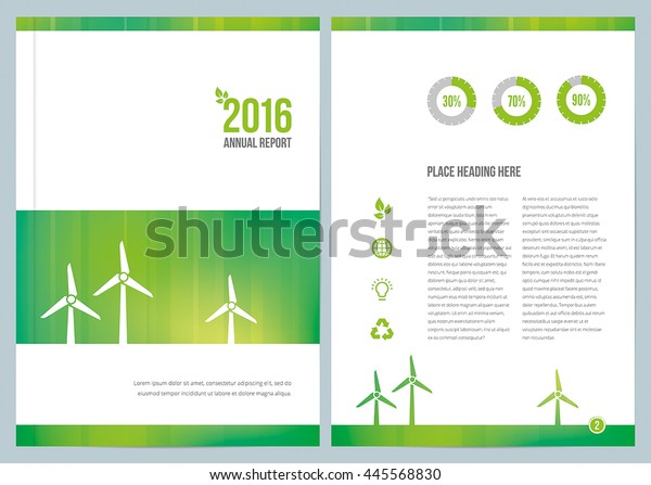 Environmental Annual Report Design Cover Inside Stock Vector (Royalty ...