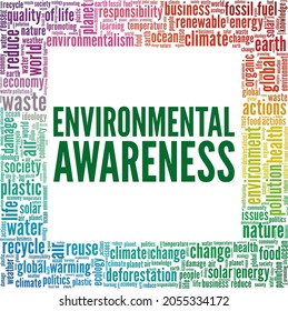Environmental Awareness Vector Illustration Word Cloud Stock Vector ...
