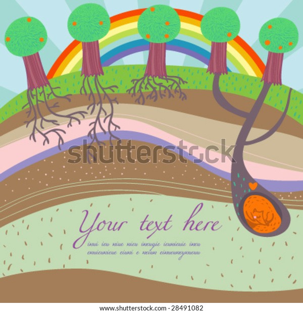 Environmental Concept Cartoon Vector Illustration Fox Stock Vector ...
