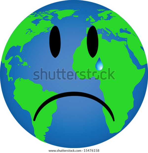 Environmental Concept Sad Earth Stock Vector (Royalty Free) 15476158 ...
