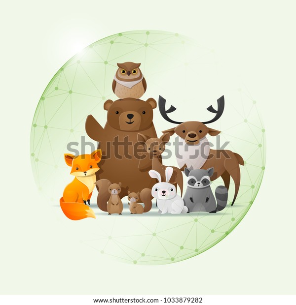 Environmental Conservation Concept Wild Animals Protected Stock Vector ...