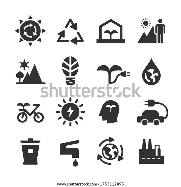 Environmental Conservation Icons Illustration Editable Vector Stock ...