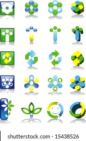 Environmental Ecological Logos Different Styles Stock Vector (Royalty ...