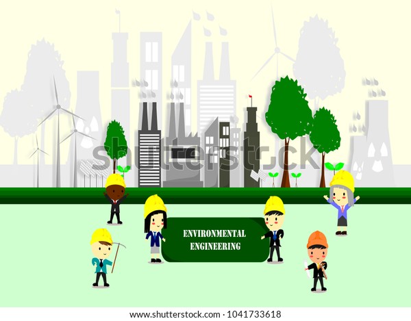 Environmental Engineeringecology Conceptsave Worldcartoon Style World ...