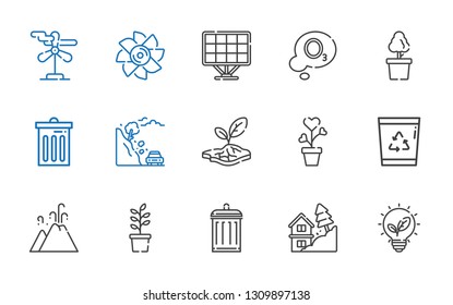 Environmental Icons Set Collection Environmental Renewable Stock Vector ...
