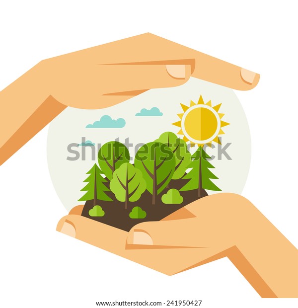 Protection de l'environnement, illustration de concept : image ... Protection de l'environnement, illustration de concept : image ...