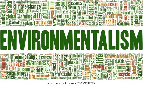 Environmentalism Vector Illustration Word Cloud Isolated Stock Vector ...