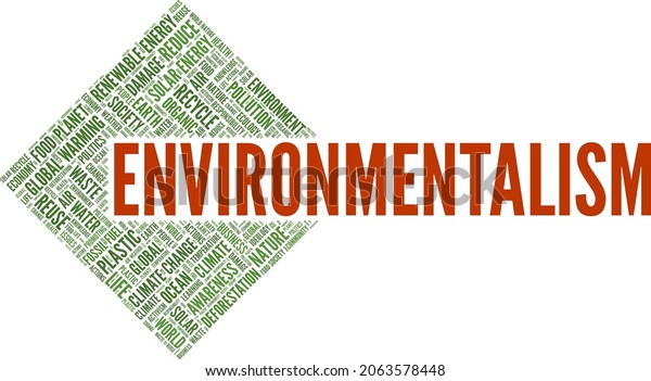 Environmentalism Vector Illustration Word Cloud Isolated: เวกเตอร์สต็อก ...