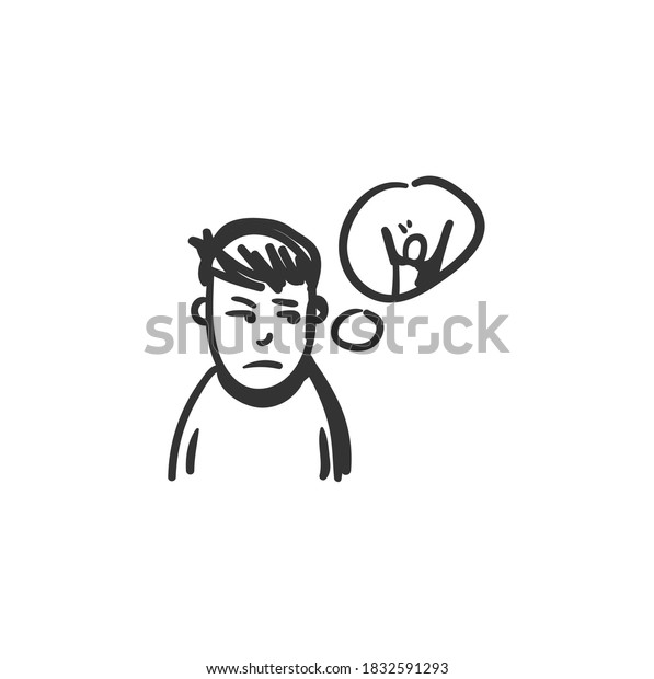 Envy Feeling Icon Envying Man Outline Stock Vector (Royalty Free ...