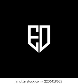 Eo Letter Logo Design Black Background Stock Vector (Royalty Free ...