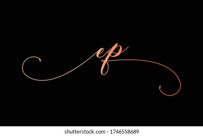 Ep Cursive Letter Initial Logo Design Stock Vector (Royalty Free ...