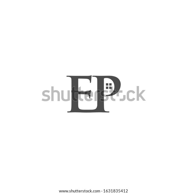 Ep Letter Logo Window Symbol Logos: stockvector (rechtenvrij ...