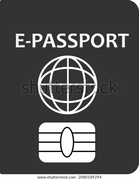 Epassport Icon Vector Modern Electronic Passport Stock Vector (Royalty ...