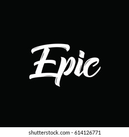 Epic Text Design Vector Calligraphy Typography Stock Vector (Royalty ...