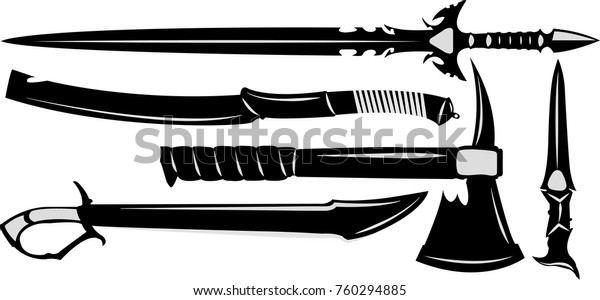 Epic War Weapons Vector Stock Vector (Royalty Free) 760294885 ...