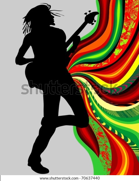 Eps 10 Silhouette Reggae Singer On Stock Vector (Royalty Free) 70637440