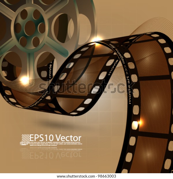 Eps10 Abstract Vector Film Reel Concept Stock Vector (Royalty Free ...