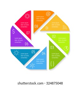 Polygonal Infographic Diagram Circular Connected Chart Stock Vector ...