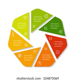Polygonal Infographic Diagram Circular Connected Chart: vector de stock ...
