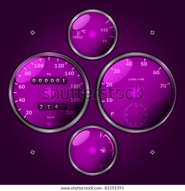 Eps10 Set Classic Analog Tachometers Realistic Stock Vector (Royalty ...