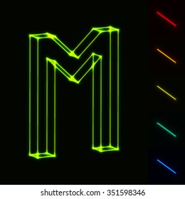 Eps10 Vector Glowing Wireframe Letter M Stock Vector (Royalty Free ...