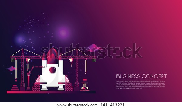 Eps10 Vector Illustration Construction Spaceship Technology Stock ...