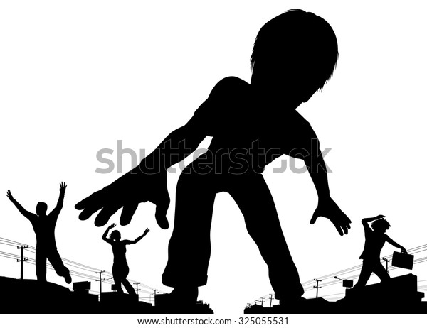 Eps8 Editable Vector Silhouette Giant Boy Stock Vector (Royalty Free ...