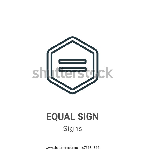 Equal Sign Outline Vector Icon Thin Stock Vector (Royalty Free ...