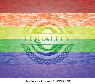 Equality Emblem On Mosaic Background Colors Stock Vector (Royalty Free ...