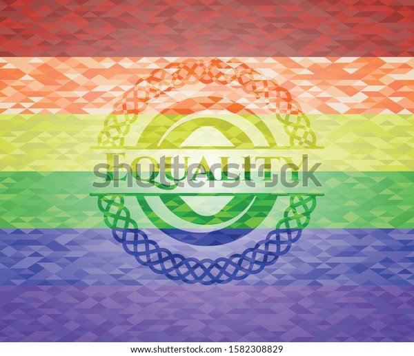 Equality Emblem On Mosaic Background Colors Stock Vector (Royalty Free ...