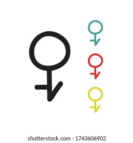 Equality Gender Doodle Icon Vector Illustration Stock Vector (Royalty ...