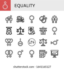 Equality Simple Icons Set Contains Such Stock Vector (Royalty Free ...