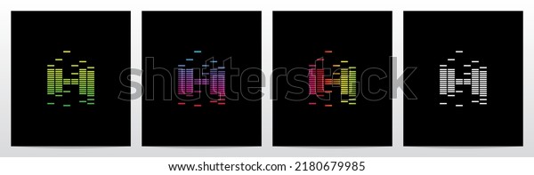 Equalizer Bar Forming Letter Logo Design: เวกเตอร์สต็อก (ปลอดค่า ...