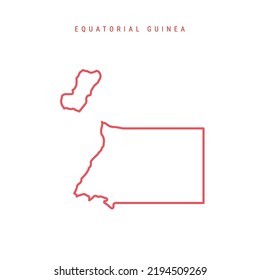 Equatorial Guinea Editable Outline Map Republic Stock Vector (Royalty ...