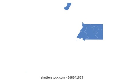 Equatorial Guinea Map Blue Color Stock Vector (Royalty Free) 568841833 ...