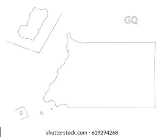 Equatorial Guinea Outline Silhouette Map Illustration: เวกเตอร์สต็อก ...