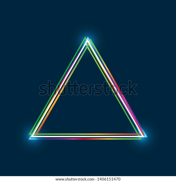 Equilateral Triangle Frame Colorful Multilayered Outline Stock Vector ...