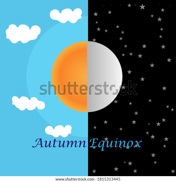 Equinox Half Day Half Night Half Stock Vector (Royalty Free) 1815313445 ...