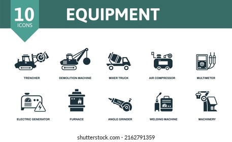 Equipment Icon Set Contains Editable Icons Stock Vector (Royalty Free ...