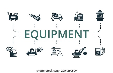 Equipment Icon Set Contains Editable Icons Stock Vector (Royalty Free ...