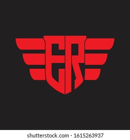 Er Logo Monogram Emblem Wings Element Stock Vector (Royalty Free ...
