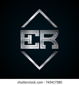 Er Monogram Metal Logo Silver Logo Stock Vector (Royalty Free ...