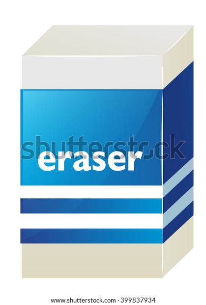 Eraser Blue Label Illustration Stock Vector (Royalty Free) 399837934 ...