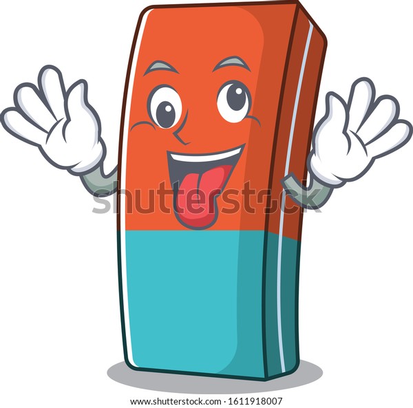 Eraser Cartoon Character Style Crazy Face Stock Vector (Royalty Free ...