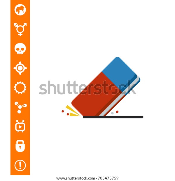 Eraser Flat Icon Stock Vector (Royalty Free) 705475759